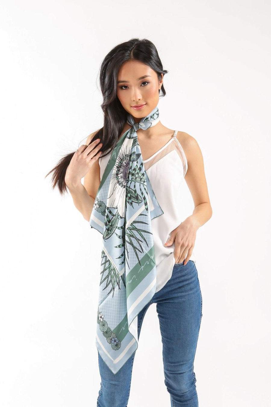 The Sarah Silk Scarf – CB Grey